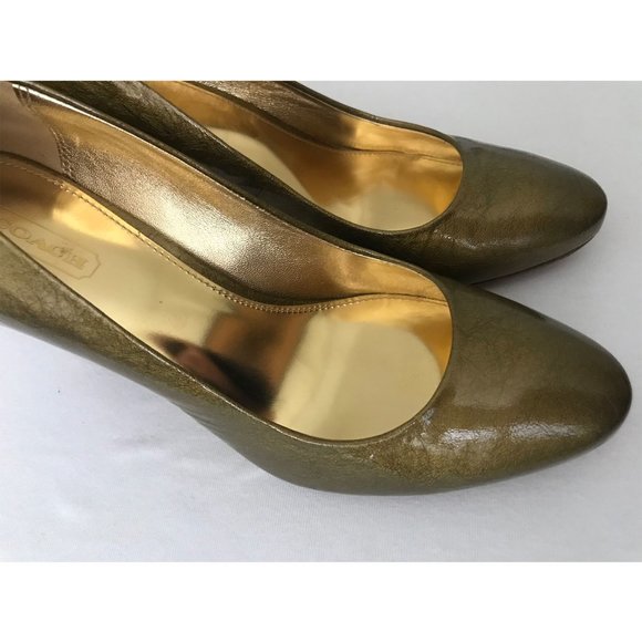 Coach | Shoes | Coach Gold Metallic Pumps 7 | Poshmark